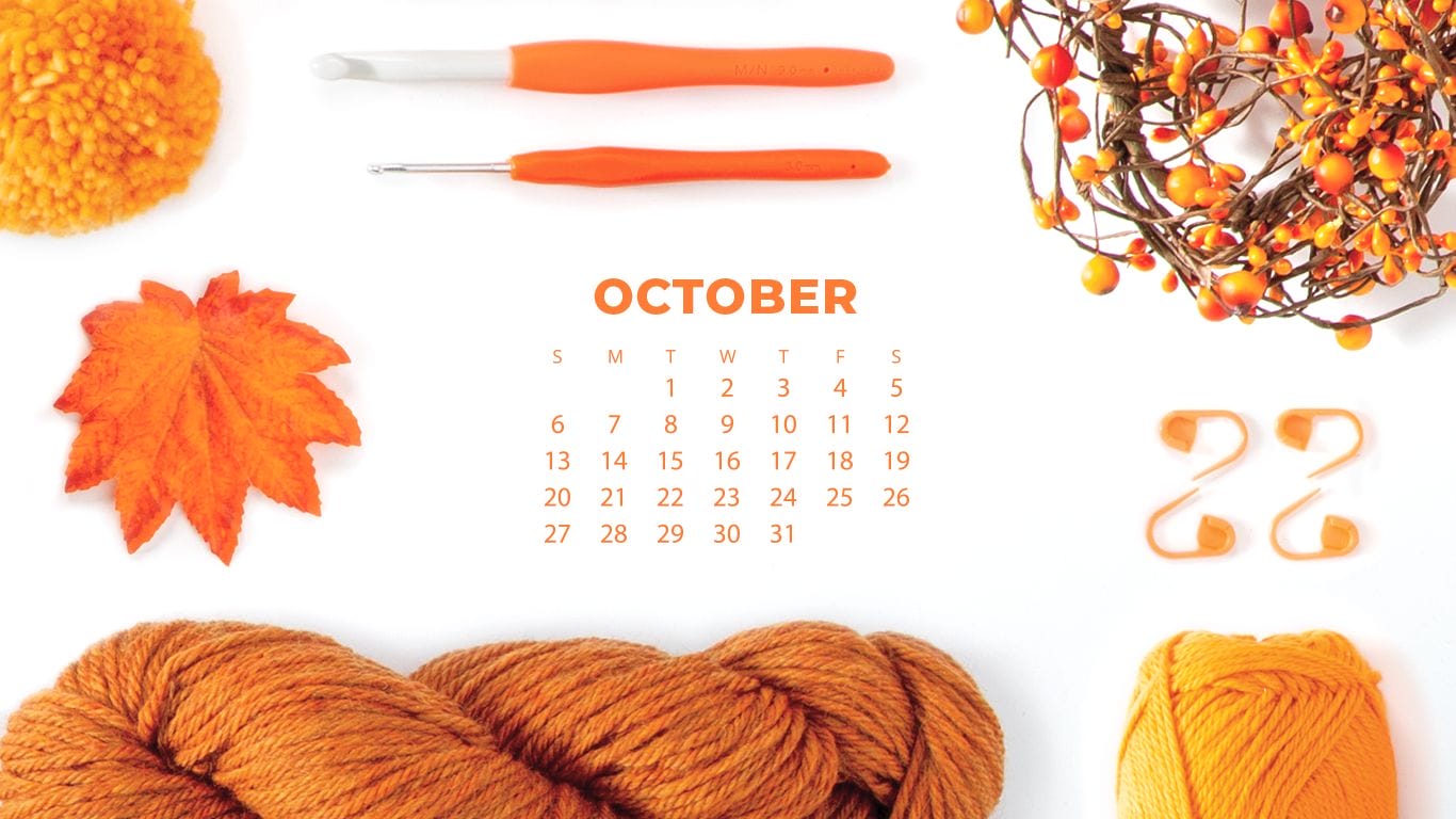 Free Download: October Calendar Wallpaper - WeCrochet Staff Blog