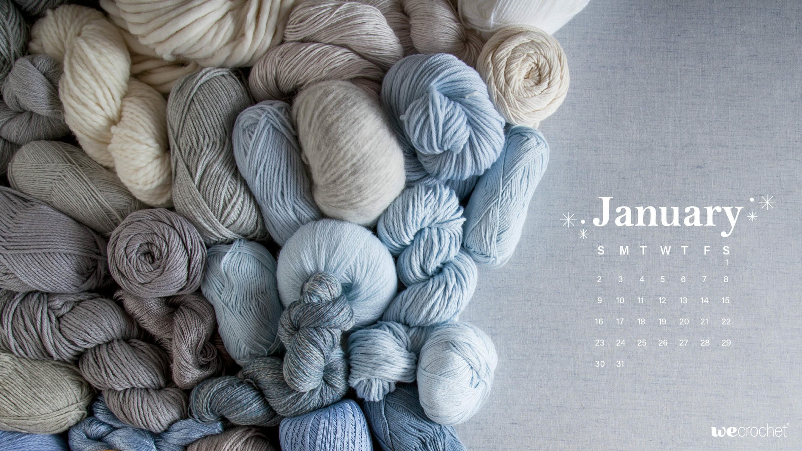 Free Download: January 2022 Calendar Wallpaper - WeCrochet Staff Blog