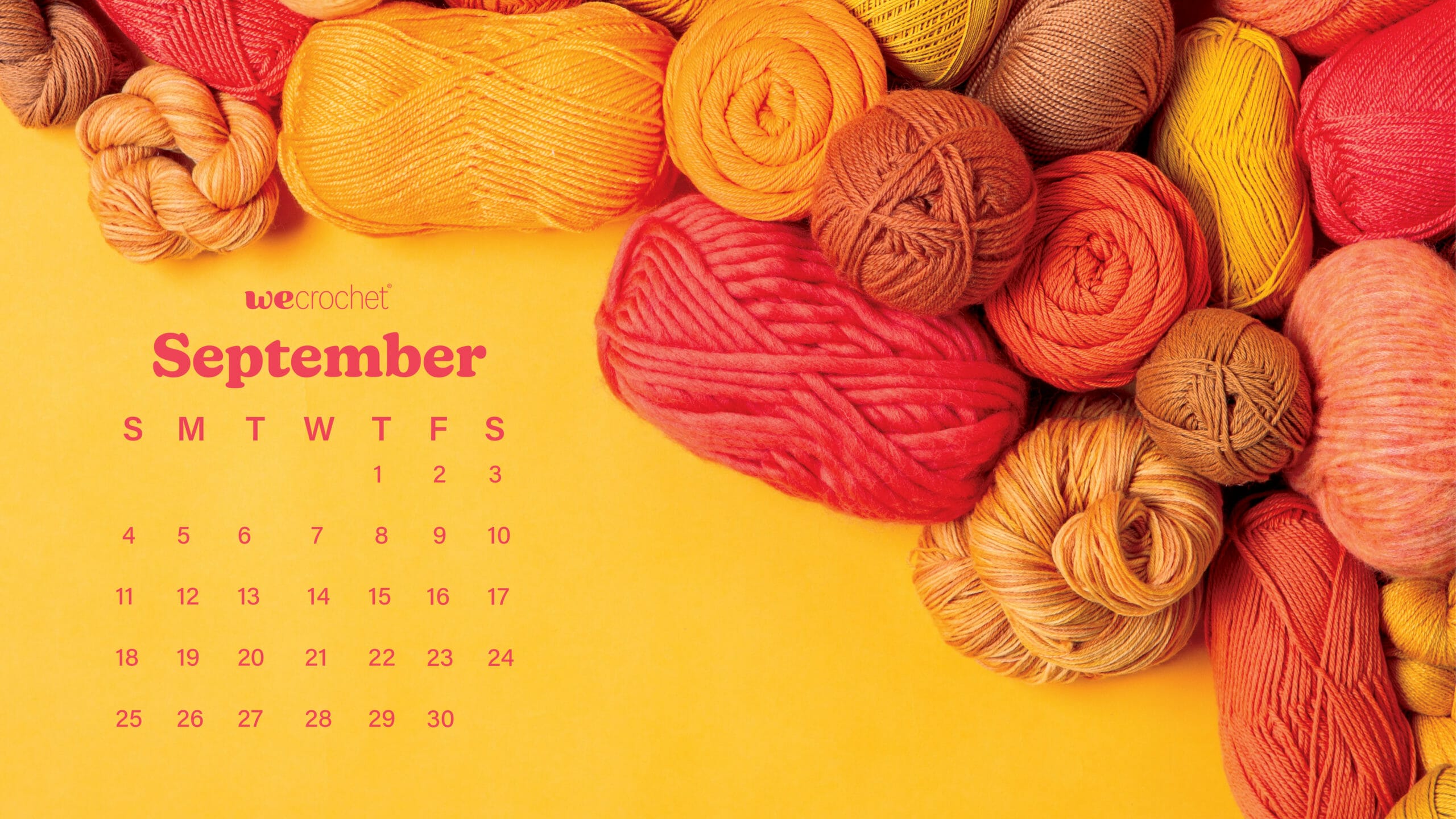 Free Download: September 2022 Calendar Wallpaper - WeCrochet Staff Blog