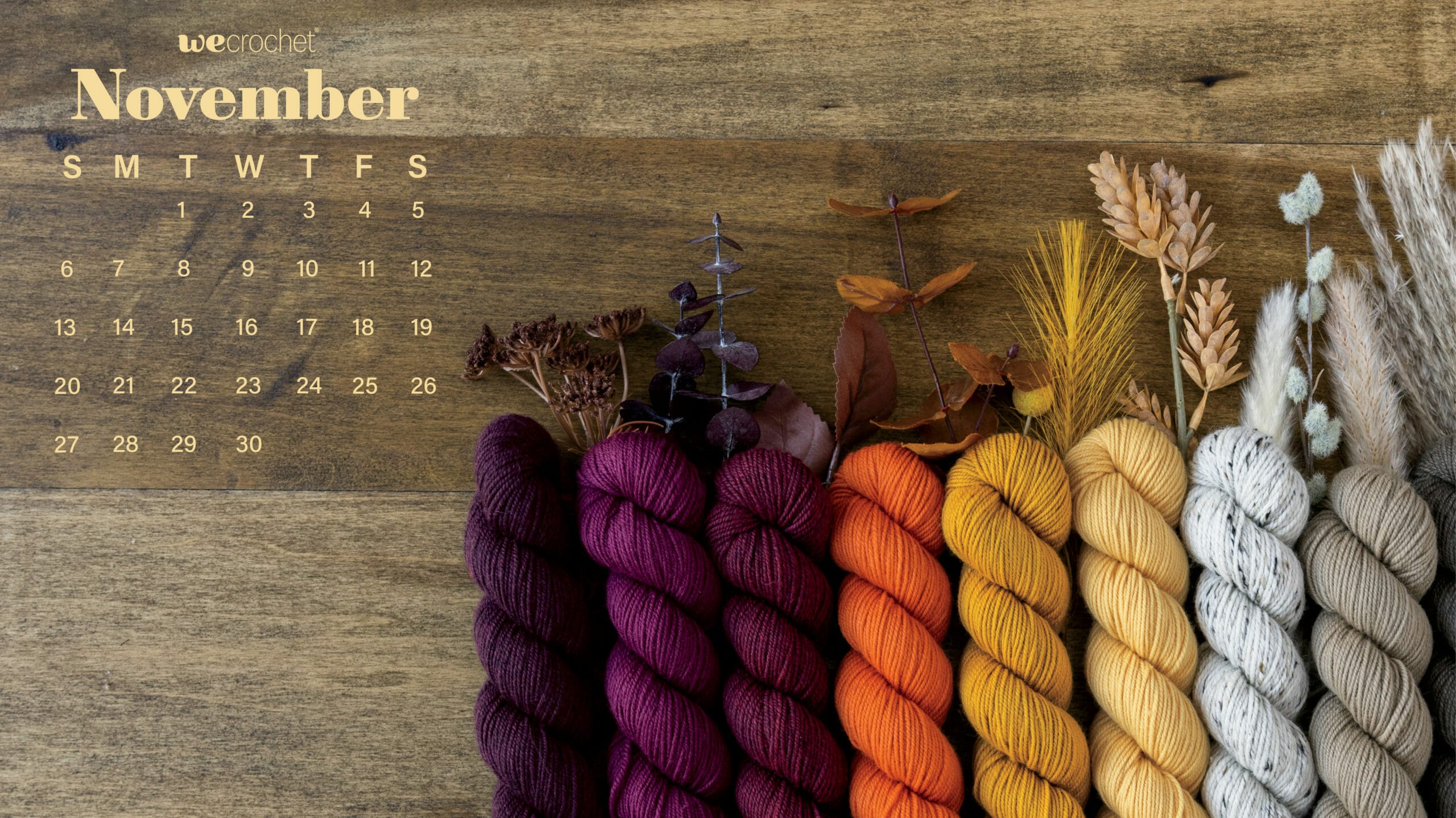 FREE DOWNLOAD: November 2022 CALENDAR WALLPAPER - WeCrochet Staff Blog