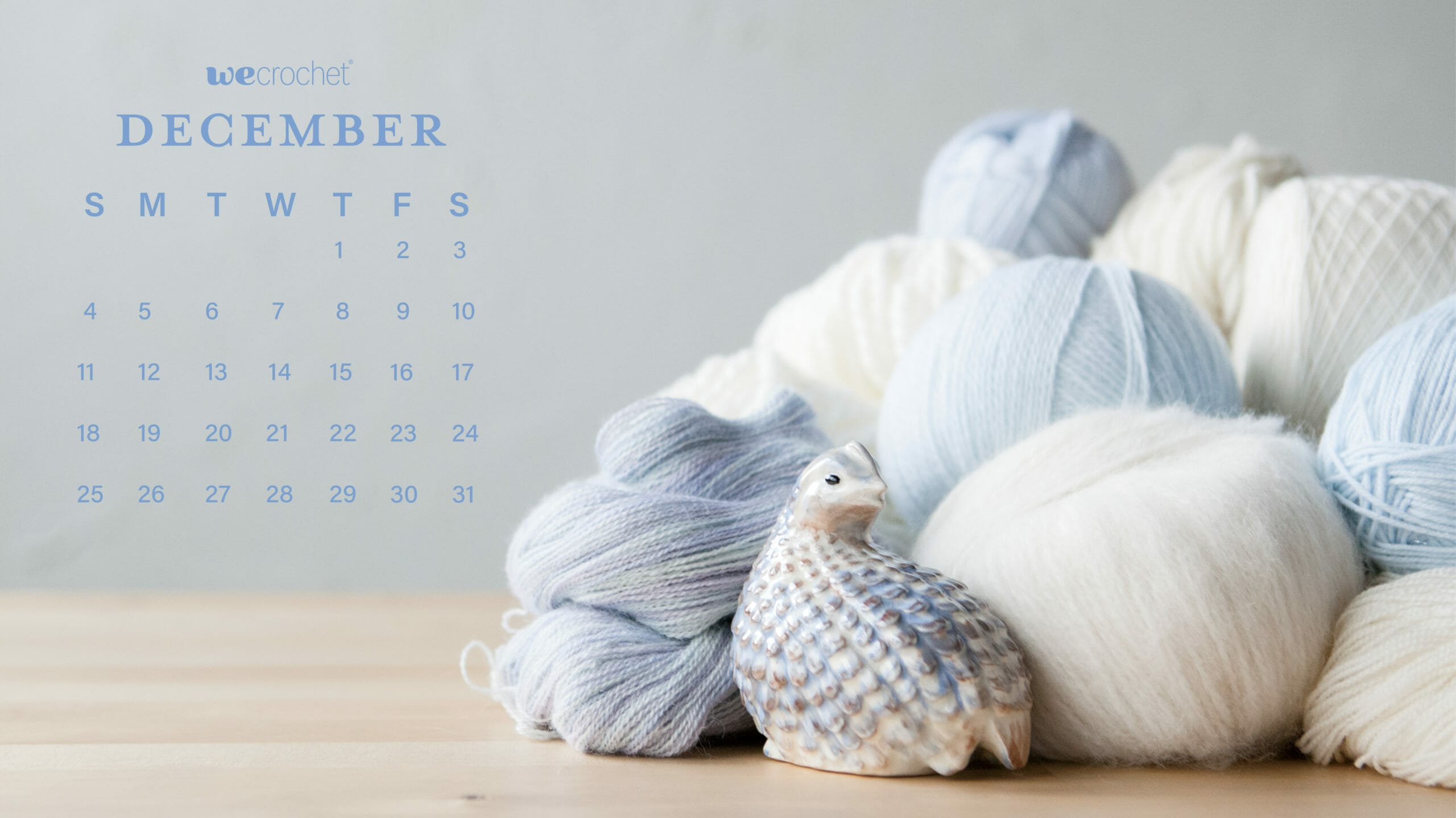 FREE DOWNLOAD: DecemBER 2022 CALENDAR WALLPAPER - WeCrochet Staff Blog
